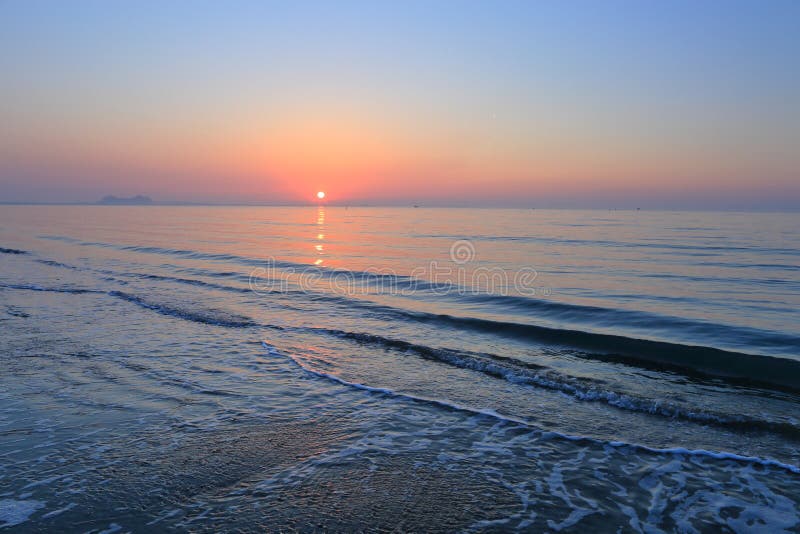 A Spectacular Sunrise Over the Sea. Stock Image - Image of calm, italy ...