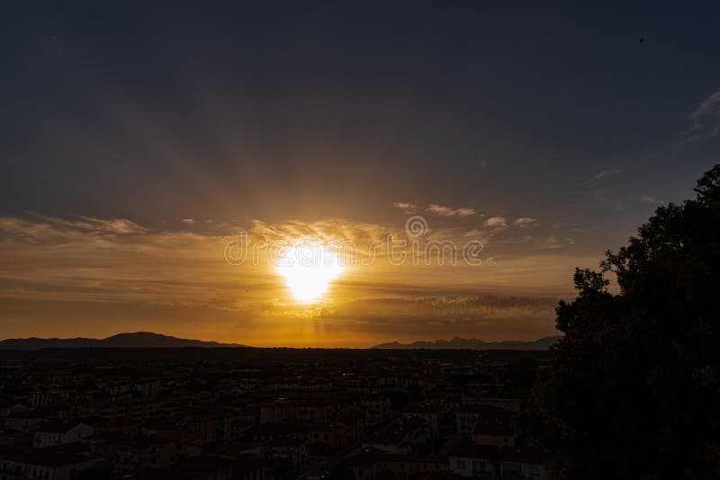 Tuscany. Spectacular Sunset Over the Apuan Alps Stock Image - Image of ...