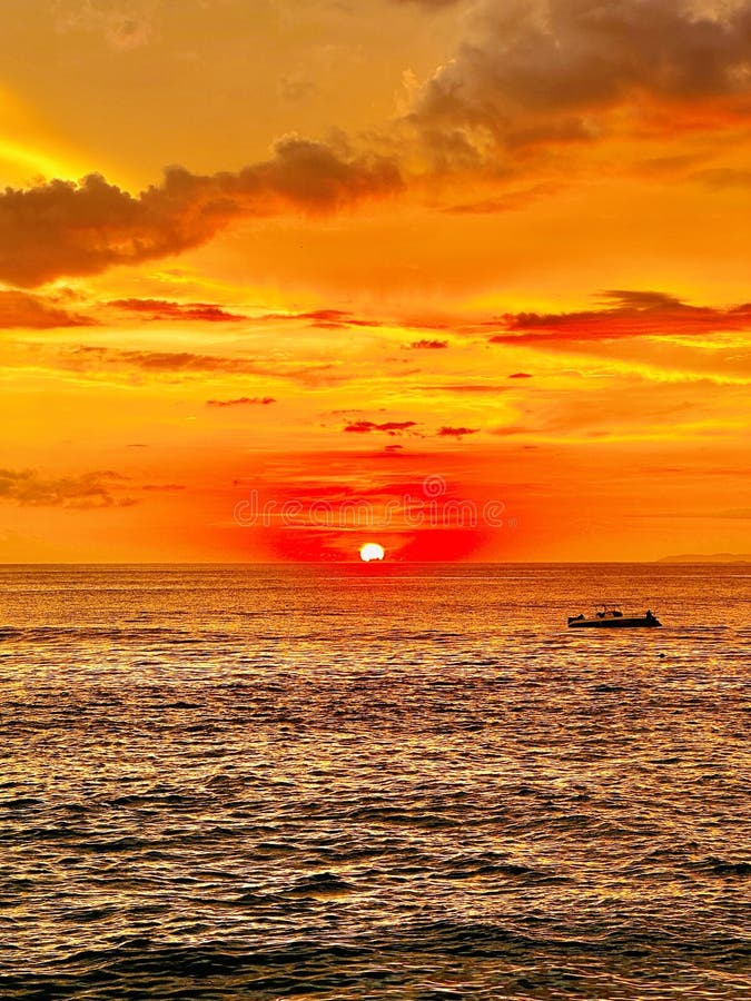 Spectacular Sunset Over Indian Ocean in Sumba Stock Image - Image of ...