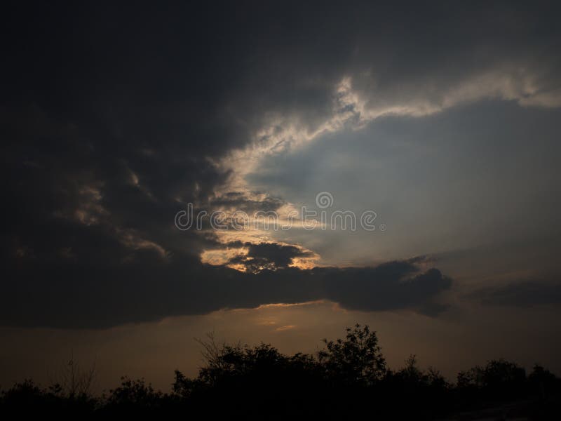Spectacular Sunset Over, Orange Sun Rising Up Over the Horizon Stock ...