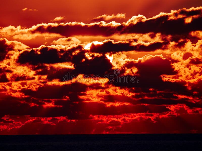 Spectacular Sunset with Partial Cloud Coverage in Malta Stock Photo ...