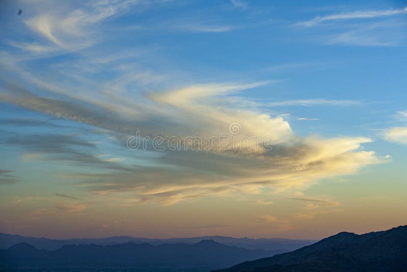 Spectacular Sunset with Soft Clouds Stock Image - Image of tucson ...