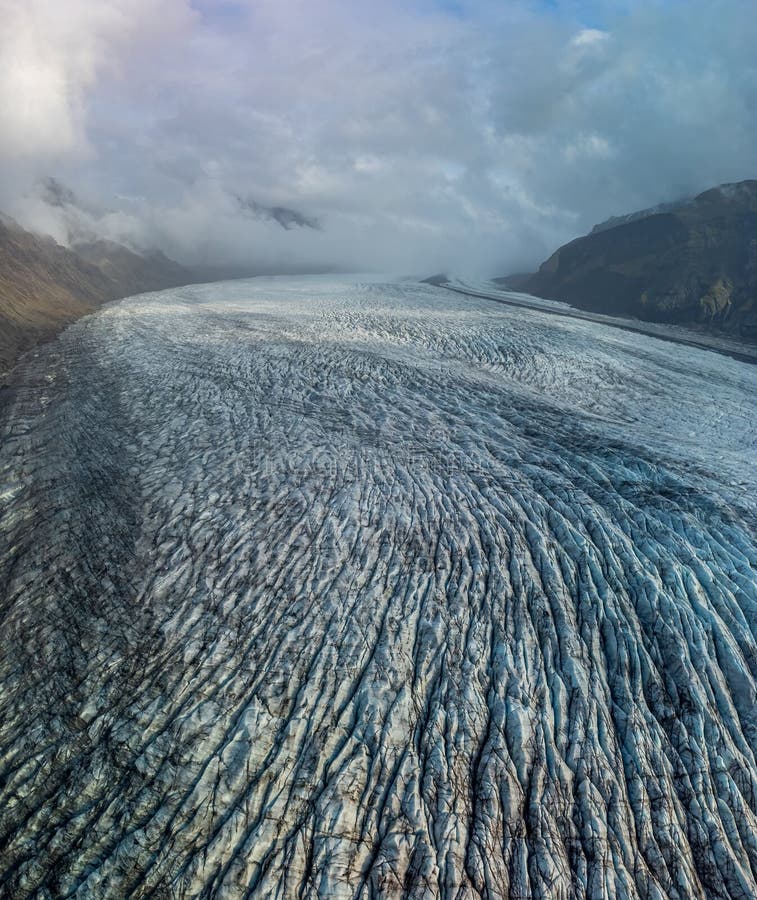 Spectacular Top View of Glacier in Iceland Stock Image - Image of zero ...