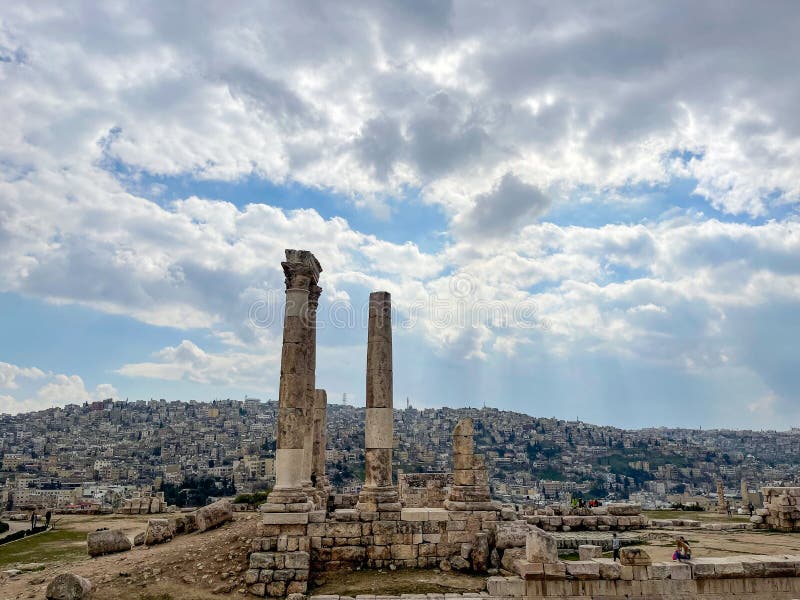 The Spectacular View of the Citadel in Amman Stock Image - Image of ...