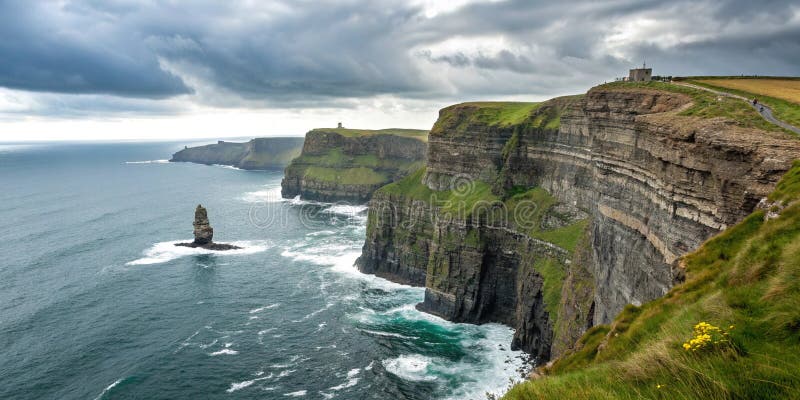 Spectacular View of Cliffs of Moher and Wild Atlantic Ocean Stock ...