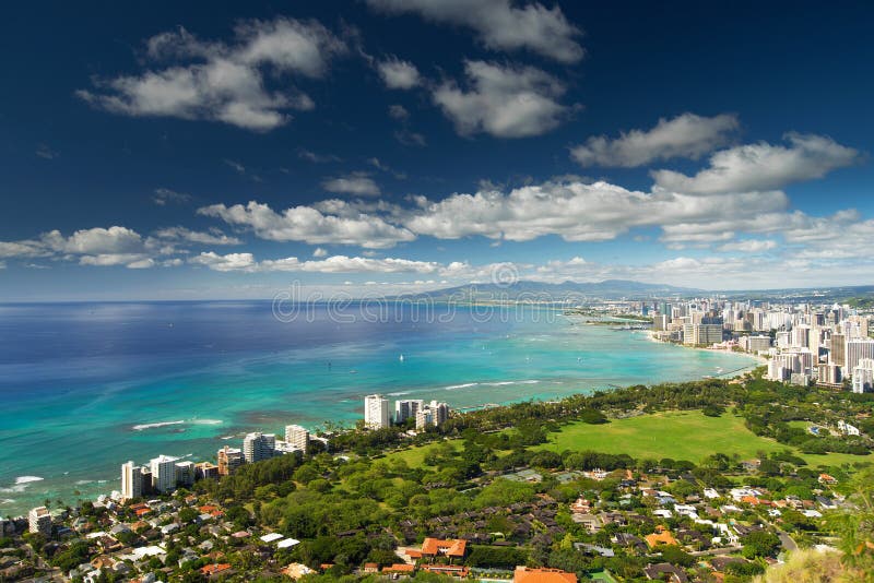 Spectacular View of Honolulu City, Hawaii Stock Photo - Image of color ...