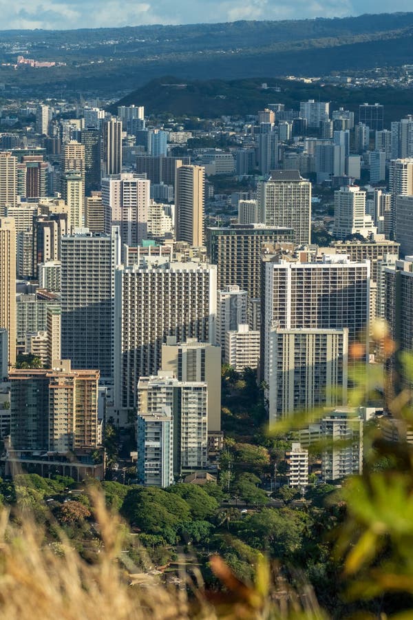 Spectacular View of Honolulu City, Oahu Stock Image - Image of island ...