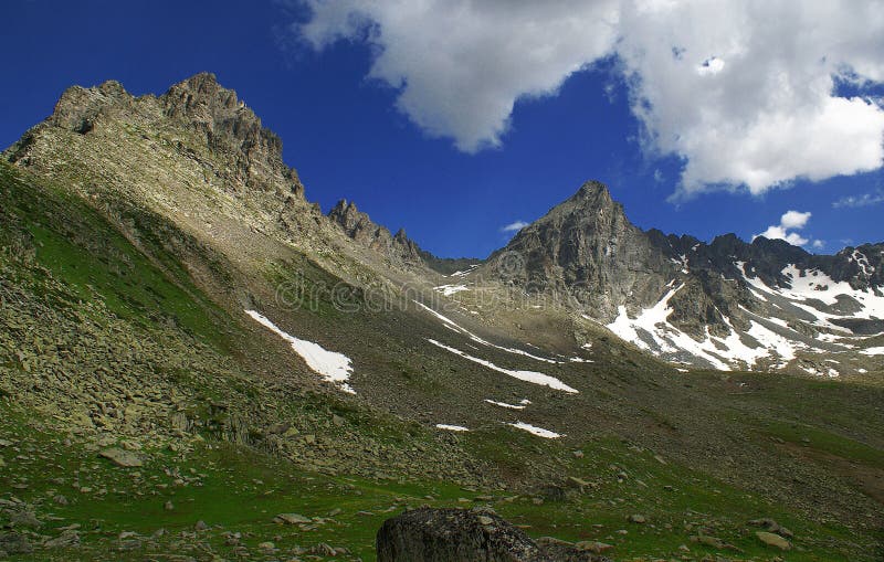 Spectacular View of Mountains Standing Side by Side Stock Photo - Image ...