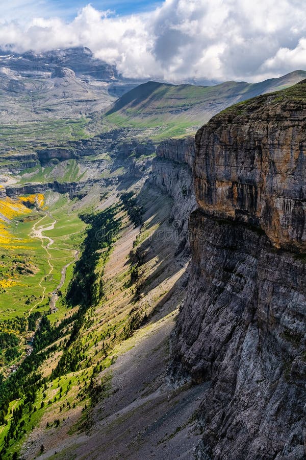 Spectacular View of the Ordesa Valley with the Highest Peak in the ...