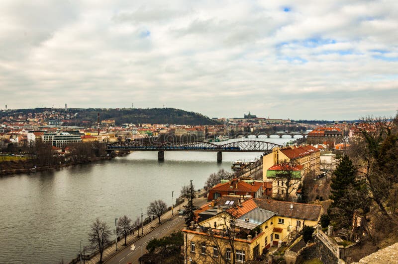Spectacular View on Prague from the Mountain Stock Photo - Image of ...