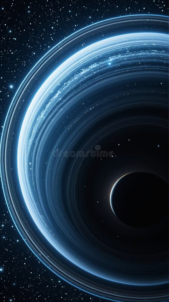 Spectacular View of a Ringed Planet with Illuminated Crescent in Space ...