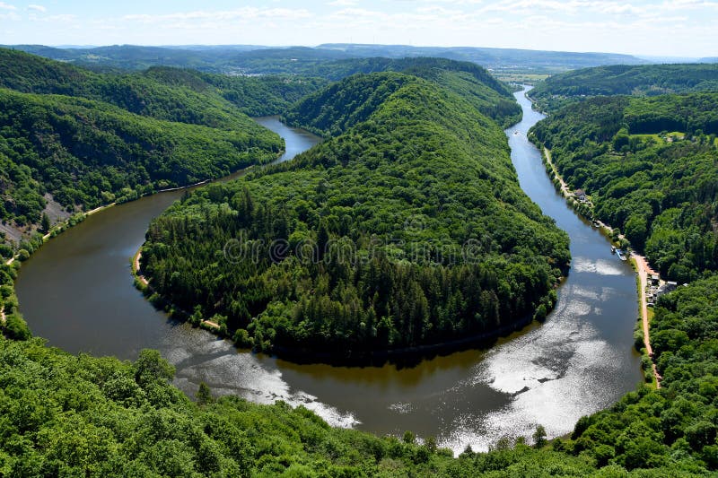 Saar Loop , Saarschleife in Orscholz Mettlach, Germany Stock Image ...
