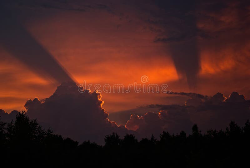 Storm Clouds during Sunset . Stock Image - Image of setting, light ...