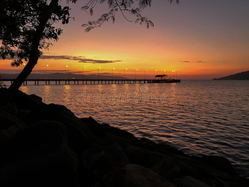 Sunset stock image. Image of orange, spectacular, sunset - 204134687