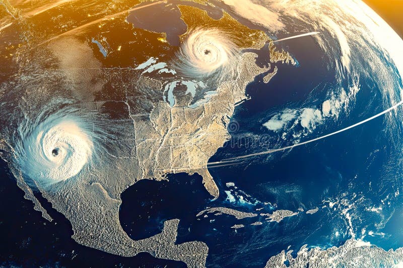 Spectacular View of Tropical Cyclones Forming Over North America from ...