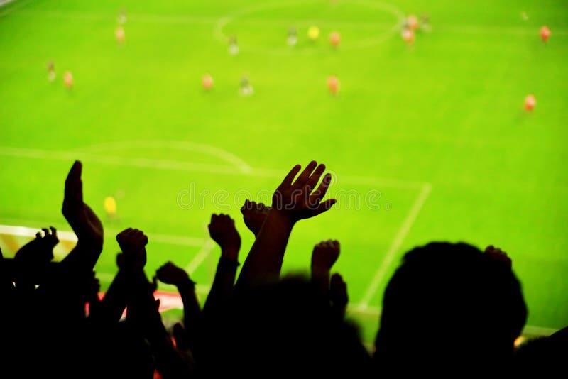 Football, Soccer Fans Support Their Team and Celebrate Stock Image ...