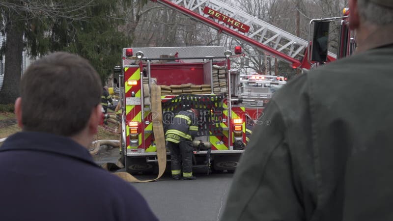Spectators at the Scene of a House Fire (2 of 2) Stock Video - Video of ...