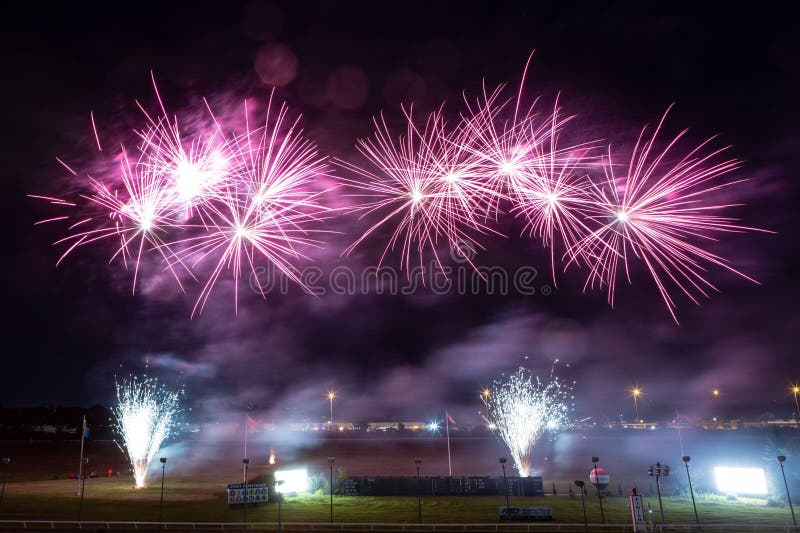 Vibrant Night Sky Illuminated by an Array of Colorful Fireworks ...
