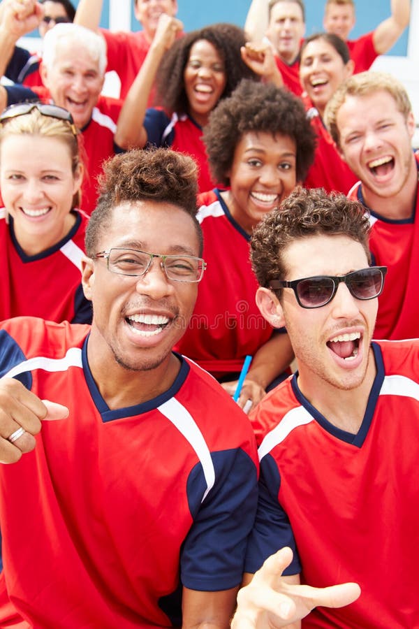 Spectators in Team Colors Watching Sports Event Stock Photo - Image of ...