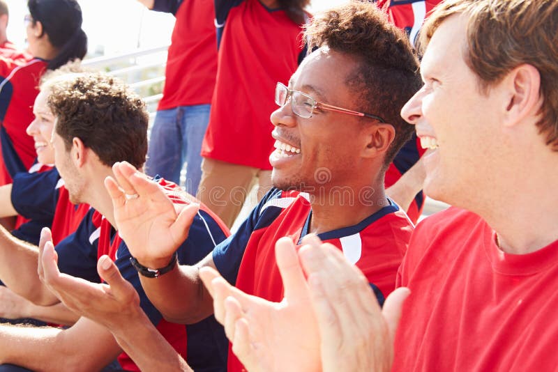 Spectators in Team Colors Watching Sports Event Stock Photo - Image of ...