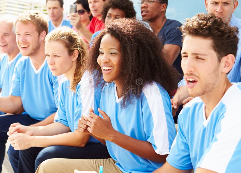 Spectators in Team Colors Watching Sports Event Stock Photo - Image of ...