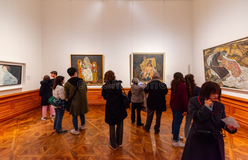 Egon Schiele Paintings on Display in the Belvedere Museum Editorial ...