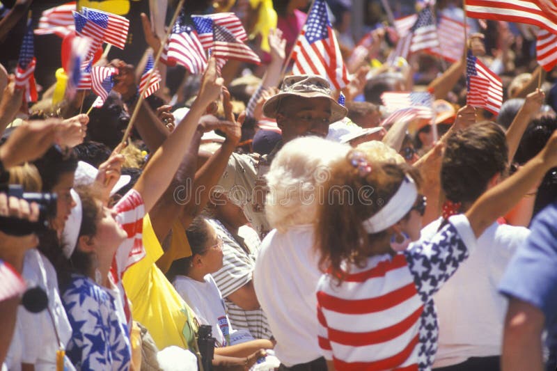 Spectators Waving Singapore Flags during National Day Parade (NDP ...