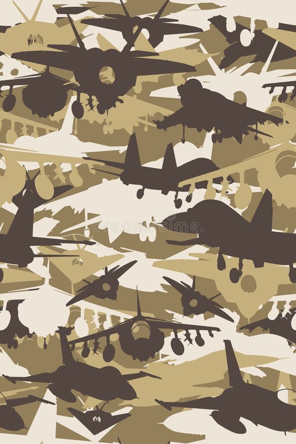Military Camouflage Fighter Jet Pattern Sand Stock Illustration ...