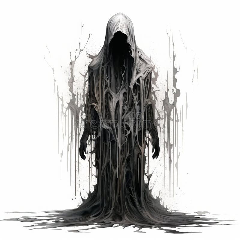 Algorithmic Art Specter Isolated on White Background Full Body Stock ...