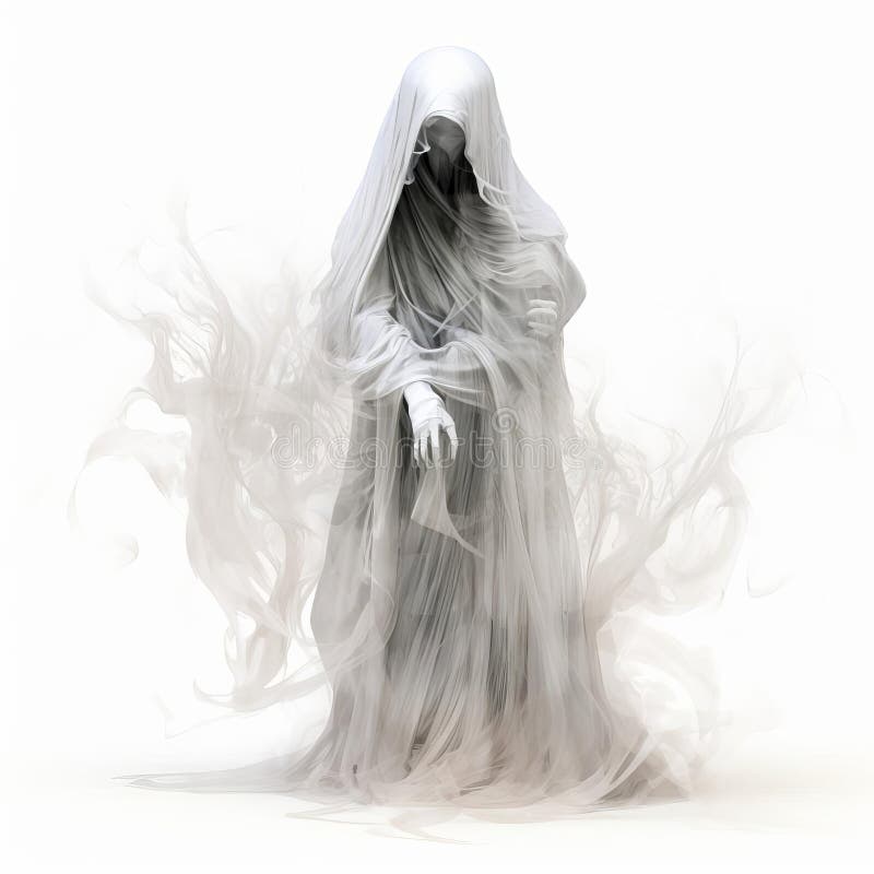 Specter Algorithmic Art Isolated on White Background Full Body Stock ...