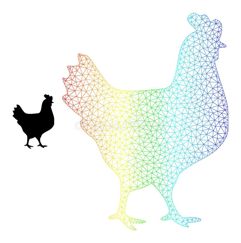 Rainbow Net Gradient Walking Chicken Icon Stock Vector - Illustration ...