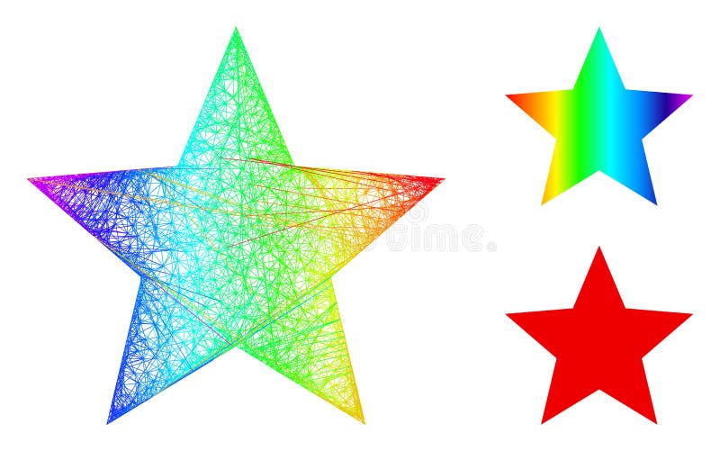 Spectral Linear Gradient Red Star Icon Stock Vector - Illustration of ...