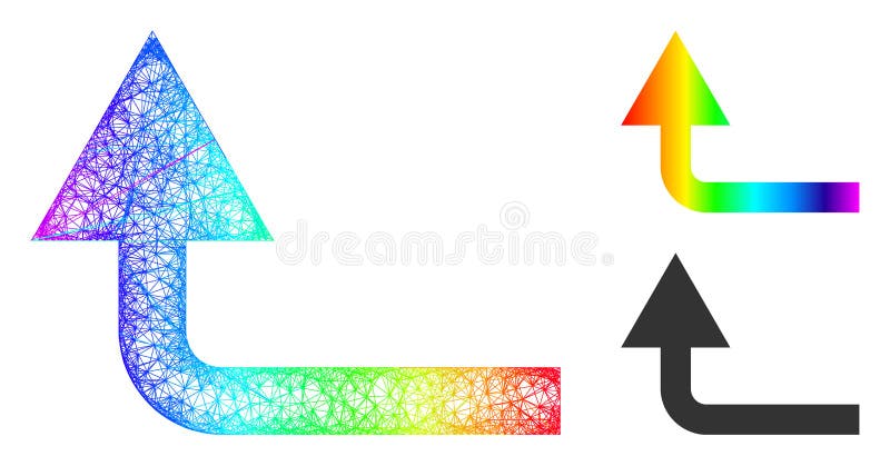 Rainbow Linear Gradient Turn Forward Icon Stock Vector - Illustration ...