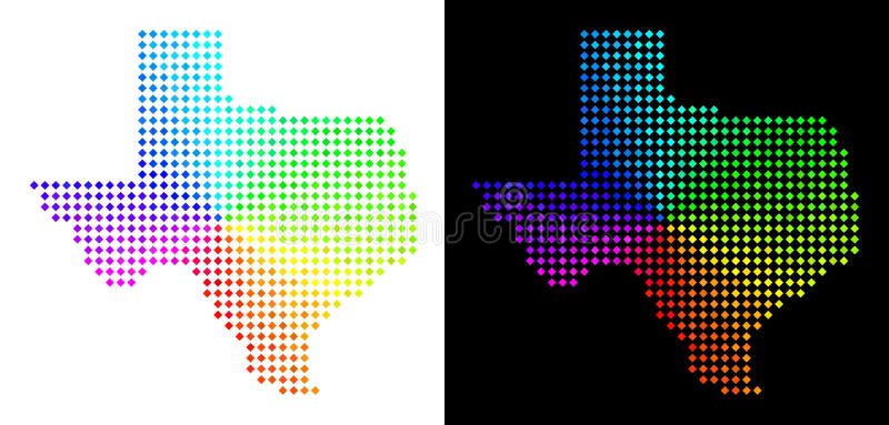 Spectral Pixelated Texas Map Stock Vector - Illustration of geographic ...