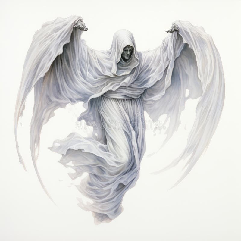 Spectral Ghost: a Realistic Figurative Artwork with Spread Wings Stock ...