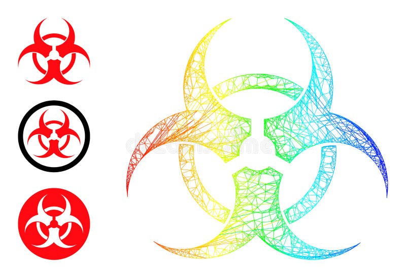 Spectral Gradient Irregular Mesh Bio Hazard Icon Stock Vector ...