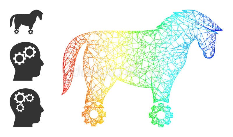 Spectral Gradient Irregular Mesh Wheeled Horse Icon Stock Vector ...