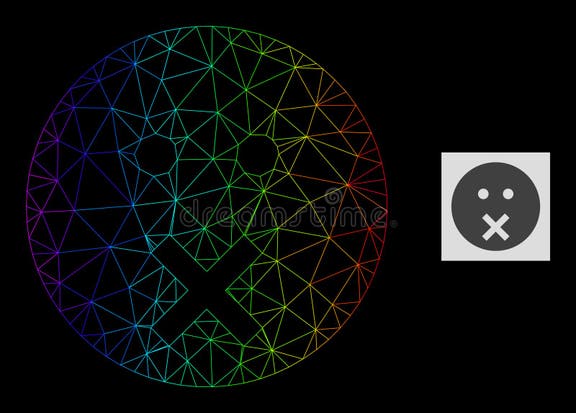 Rainbow Gradiented Polygonal Mesh Silence Smiley Icon Stock Vector ...