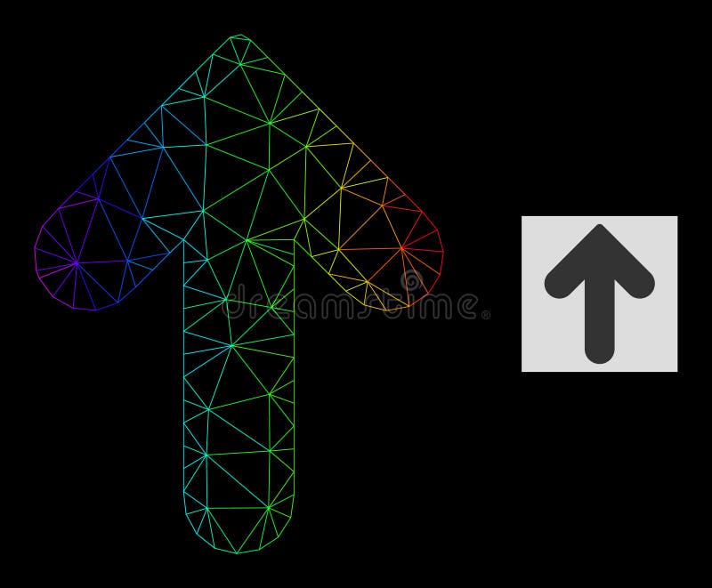 Spectral Gradiented Polygonal Network Up Direction Icon Stock Vector ...