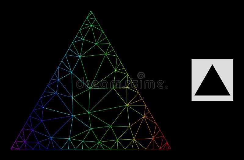 Spectral Gradient Polygonal Mesh Filled Triangle Icon Stock Vector ...