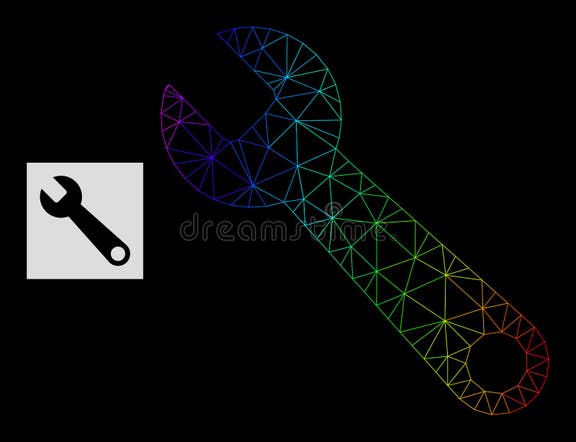 Spectral Gradient Polygonal Mesh Spanner Icon Stock Vector ...