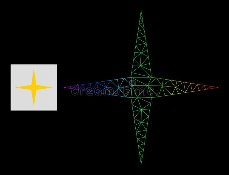 Spectral Gradient Polygonal Network Space Star Icon Stock Vector ...