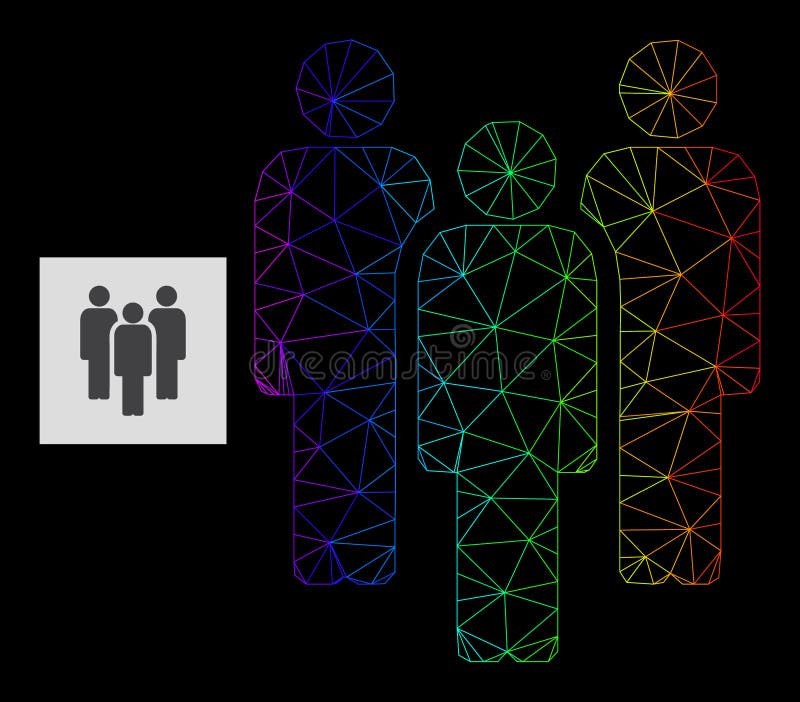 Spectral Gradiented Polygonal Mesh People Icon Stock Vector ...