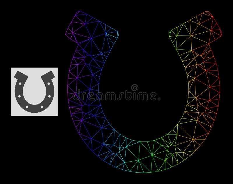 Spectral Gradiented Polygonal Net Horseshoe Icon Stock Vector ...