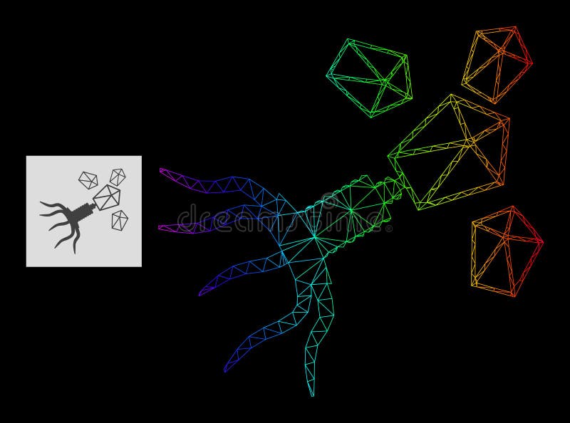 Spectral Gradiented Polygonal Net Virus Replication Icon Stock Vector ...