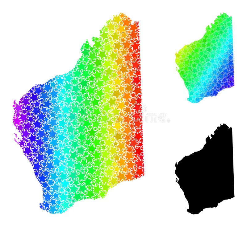 Spectrum Gradient Star Mosaic Map of Western Australia Collage Stock ...