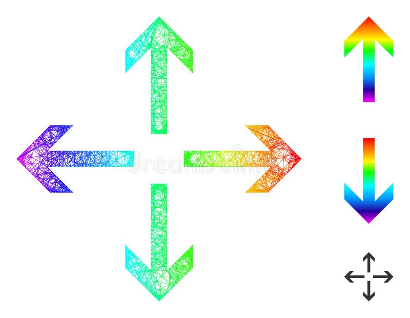Spectral Hatched Gradient Expand Arrows Icon Stock Vector ...