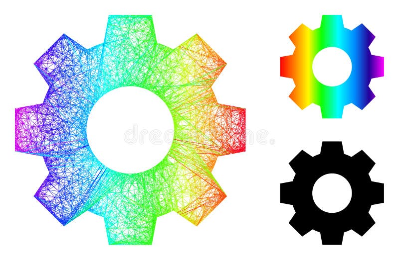 Spectral Linear Gradient Gear Icon Stock Vector - Illustration of ...