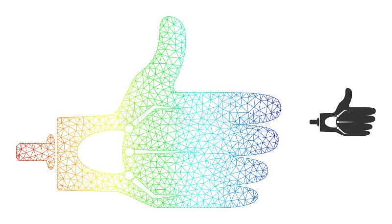 Spectral Mesh Gradient Artificial Hand Icon Stock Vector - Illustration ...