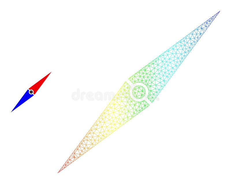 Spectral Mesh Gradient Compass Arrow Icon Stock Vector - Illustration ...